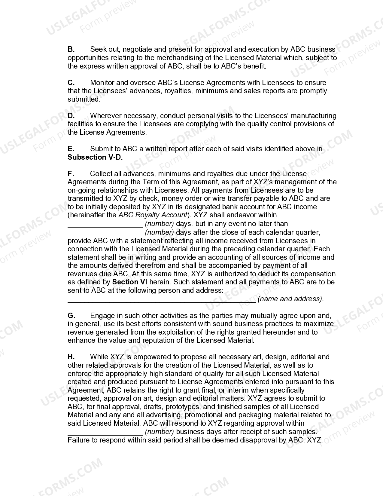 District of Columbia Licensing Representation Agreement | US Legal Forms