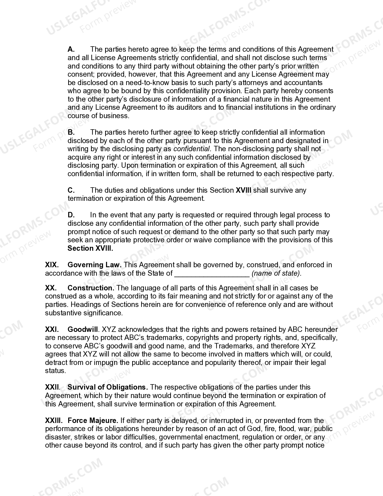 Montana Licensing Representation Agreement | US Legal Forms