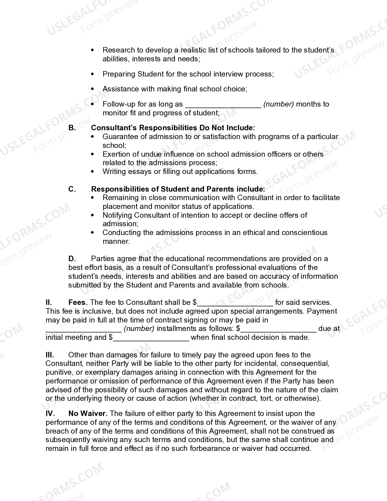 South Dakota Contract for Educational Consulting Services - Contract ...