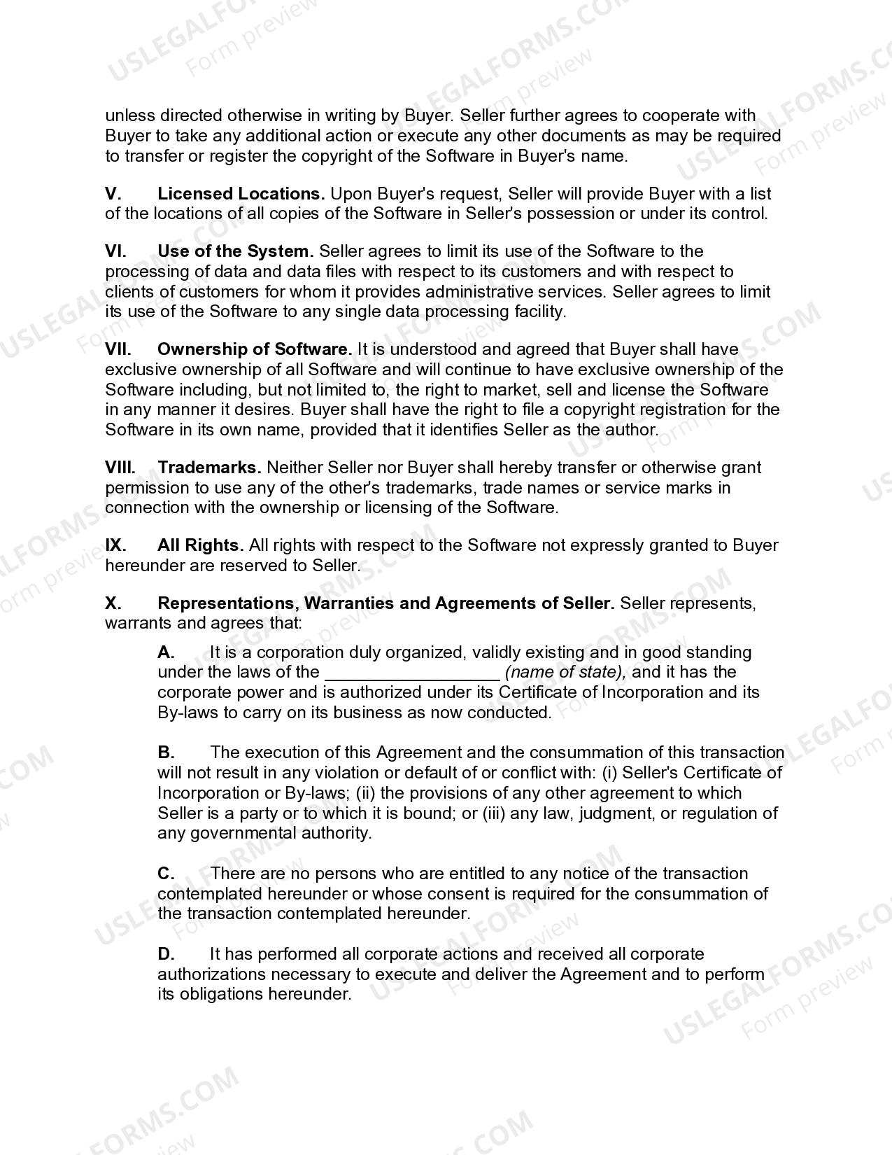 Montana Software Sales Agreement | US Legal Forms