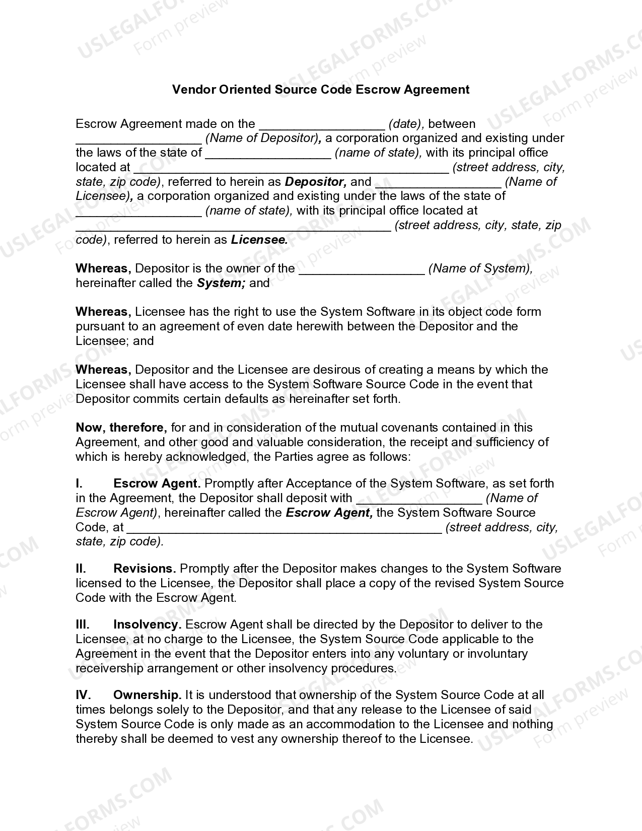 New Mexico Vendor Oriented Source Code Escrow Agreement - Source Code ...