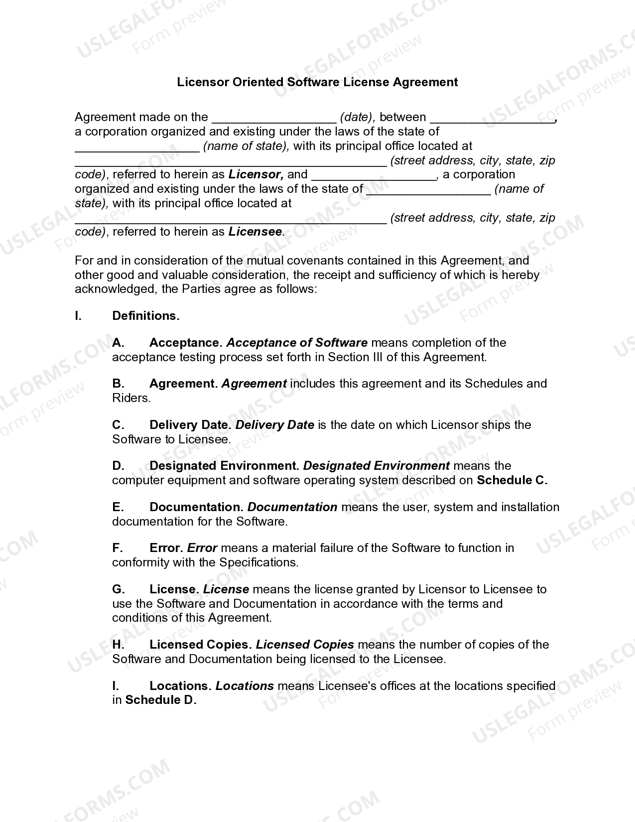 Kentucky Licensor Oriented Software License Agreement - Licensor ...