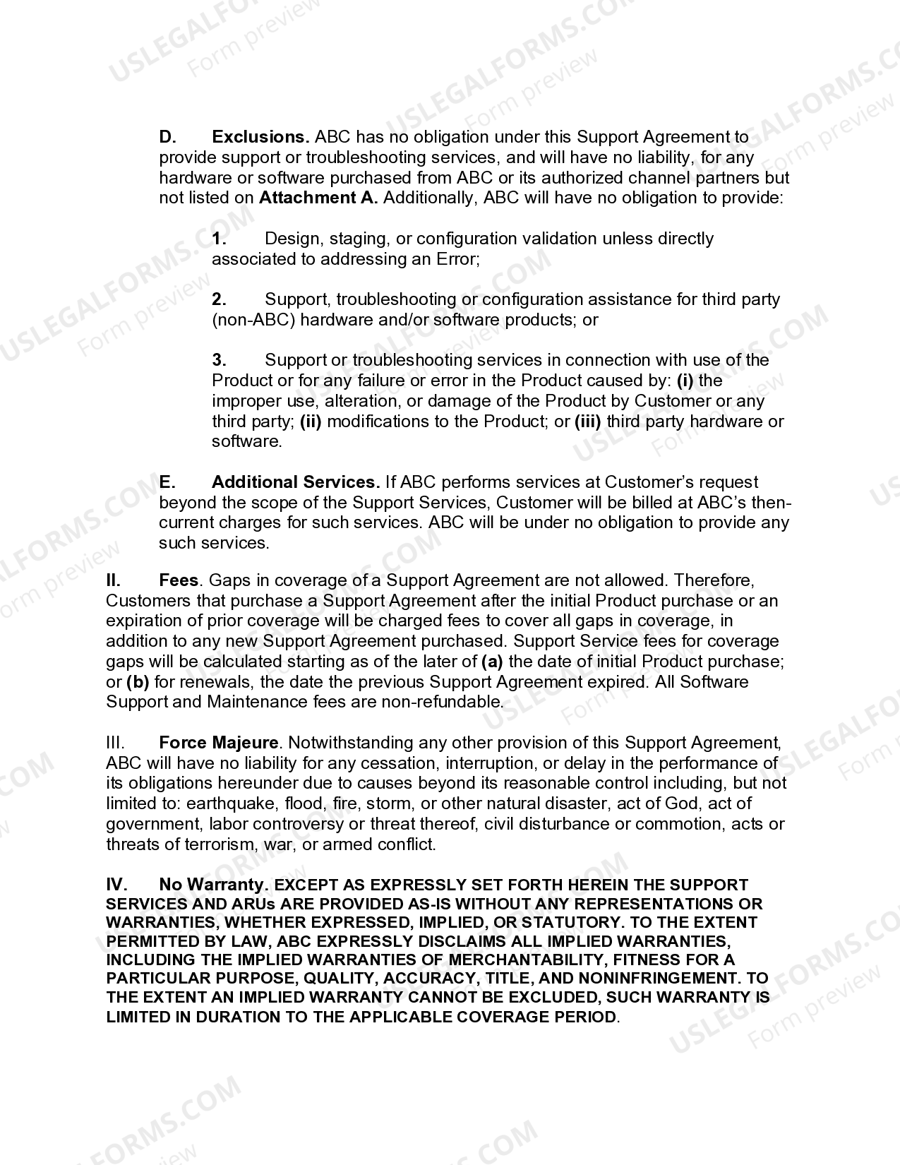 Alabama Software and Product Support Agreement | US Legal Forms