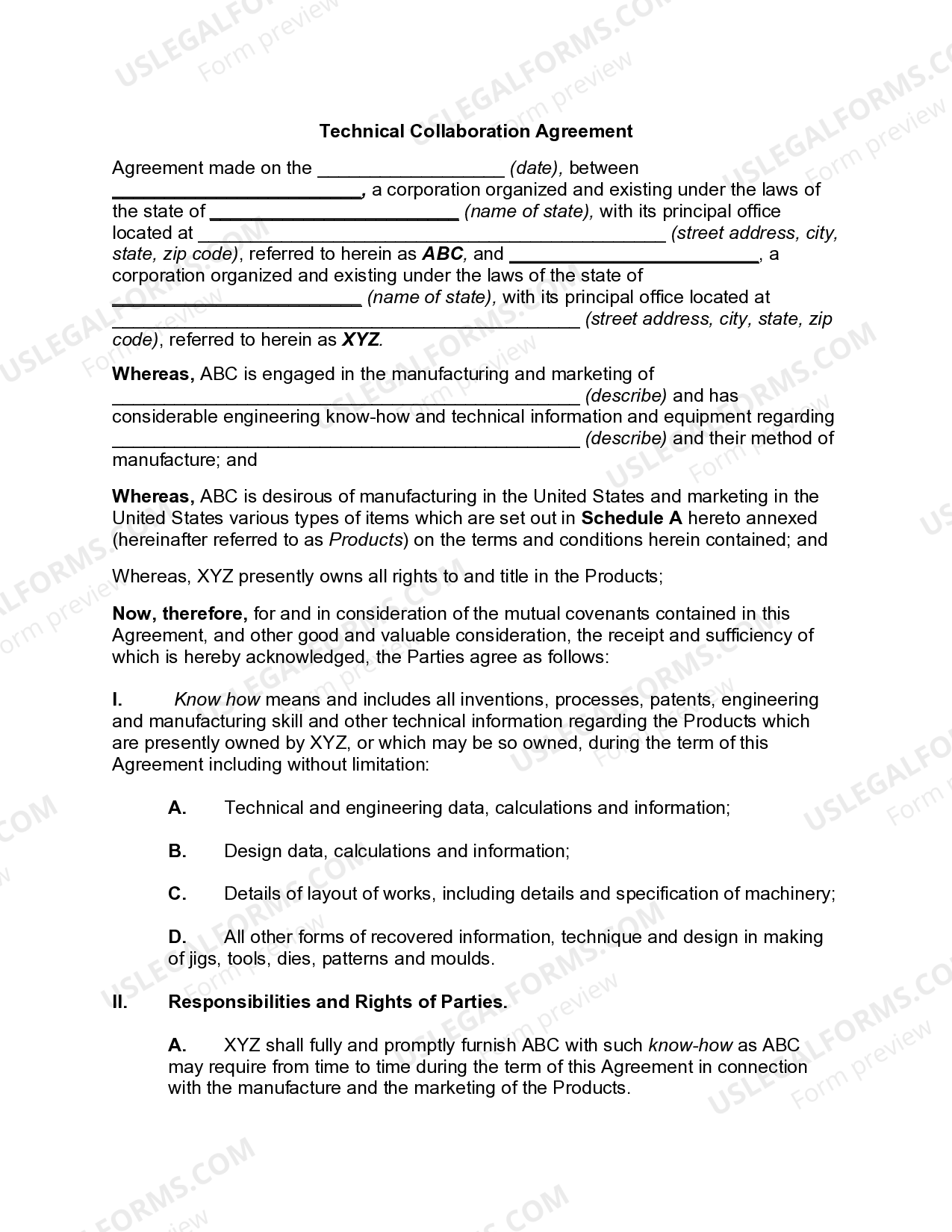 Technical Collaboration Agreement - Collaboration Agreement | US Legal ...