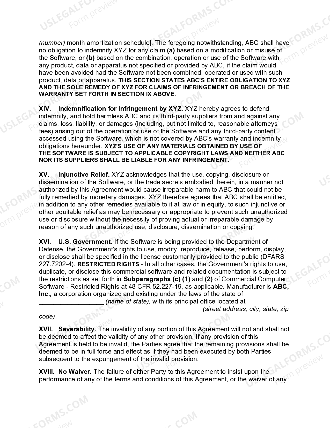 Arkansas Application Service Provider Software License Agreement ...