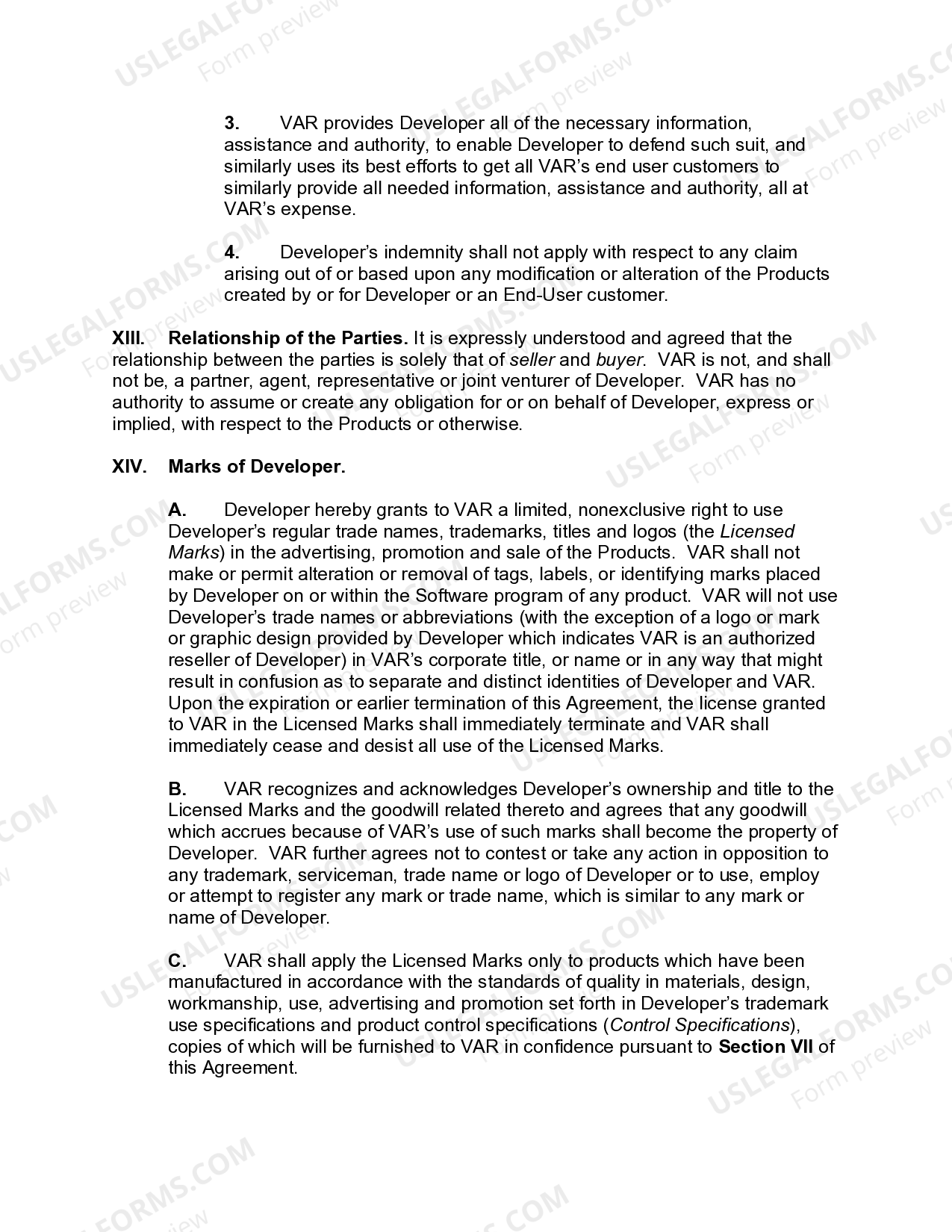 Value Added Reseller Agreement - Reseller Agreement Form | US Legal Forms