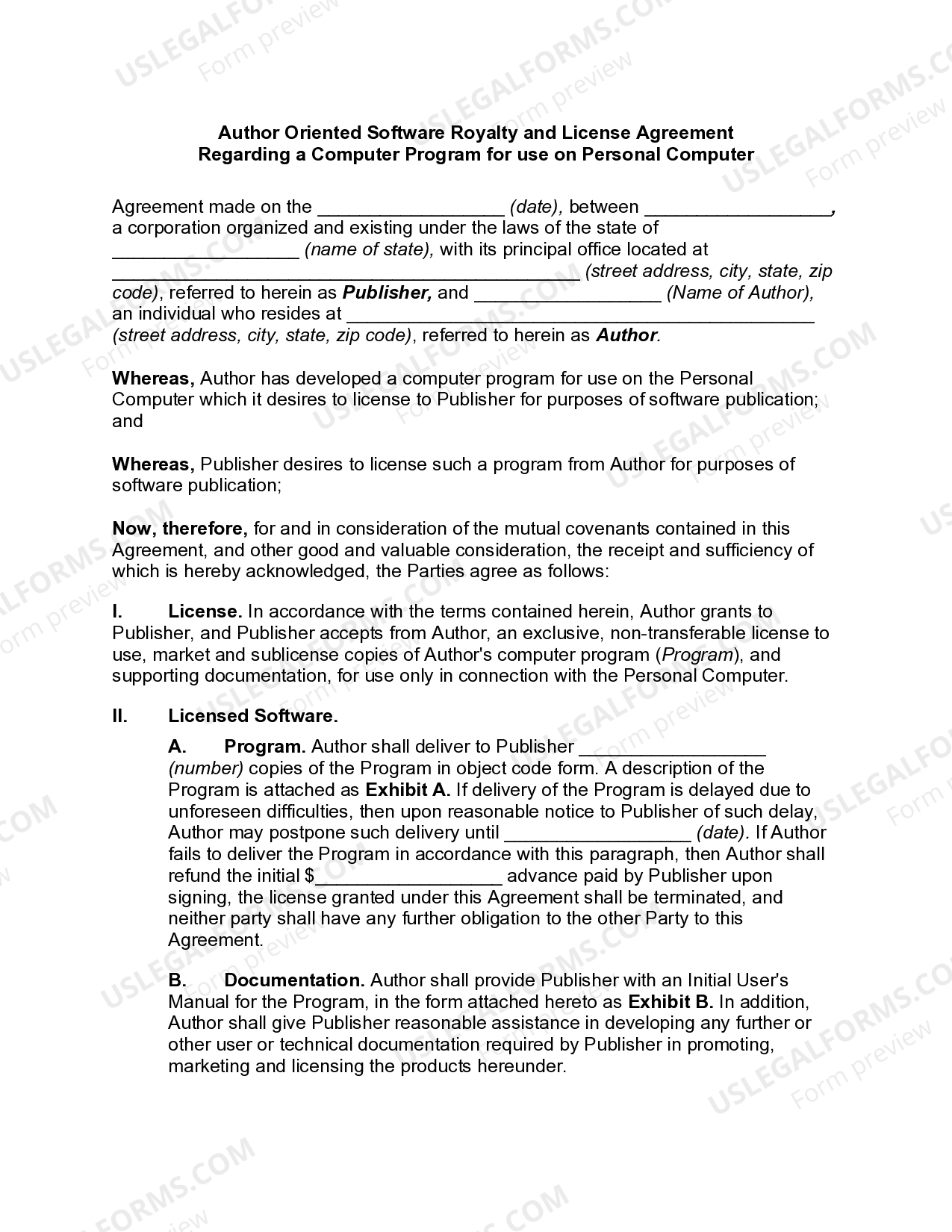 Mississippi Author Oriented Software Royalty and License Agreement ...