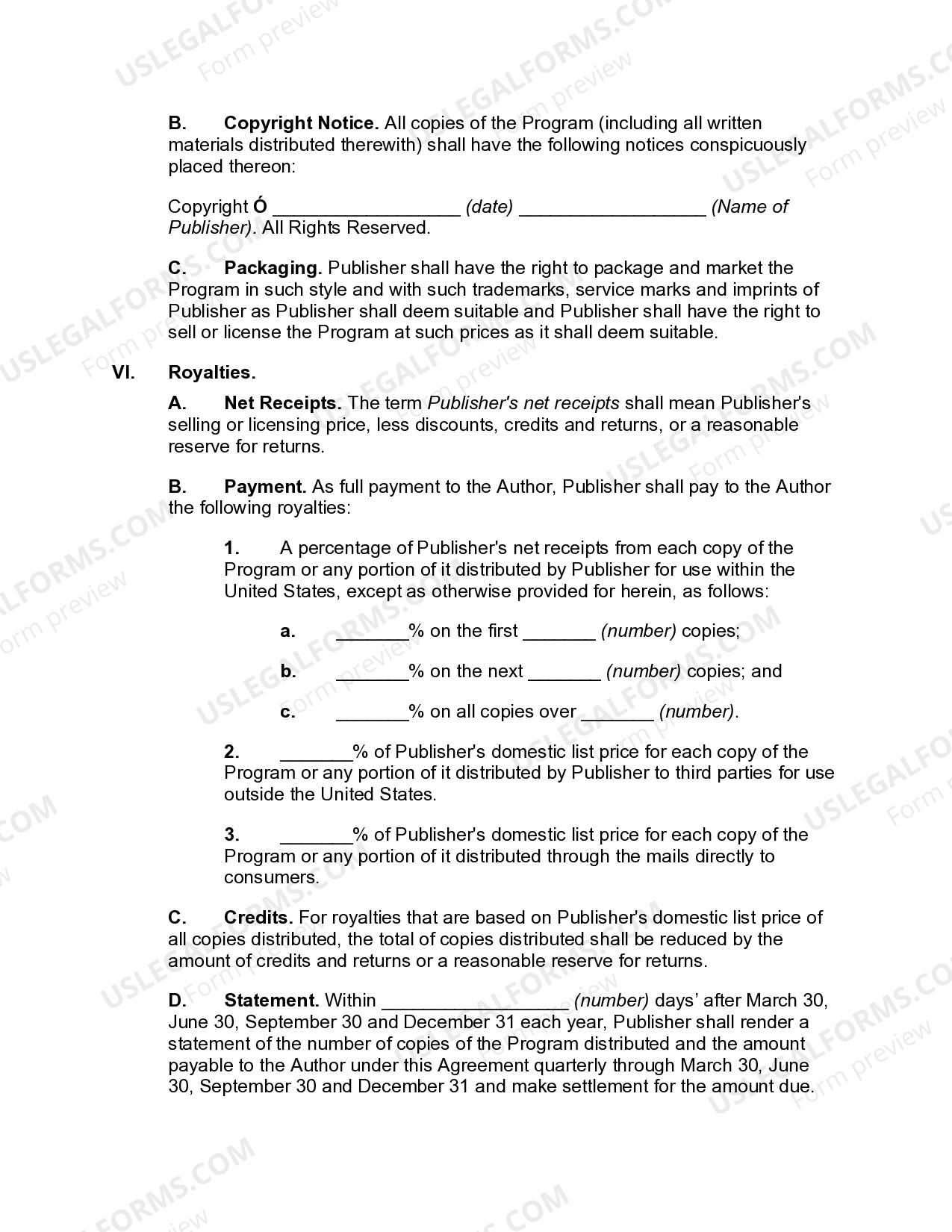 Wyoming Publisher Oriented Software Royalty and License Agreement ...