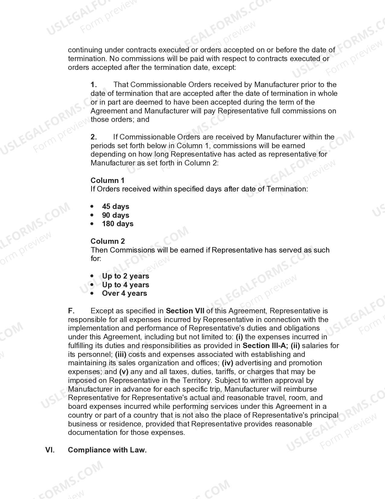 Exclusive Foreign Sales Representative Agreement with Manufacturer ...