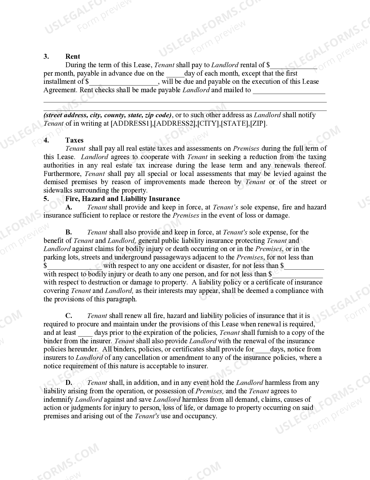 Triple Net Commercial Lease Agreement | US Legal Forms