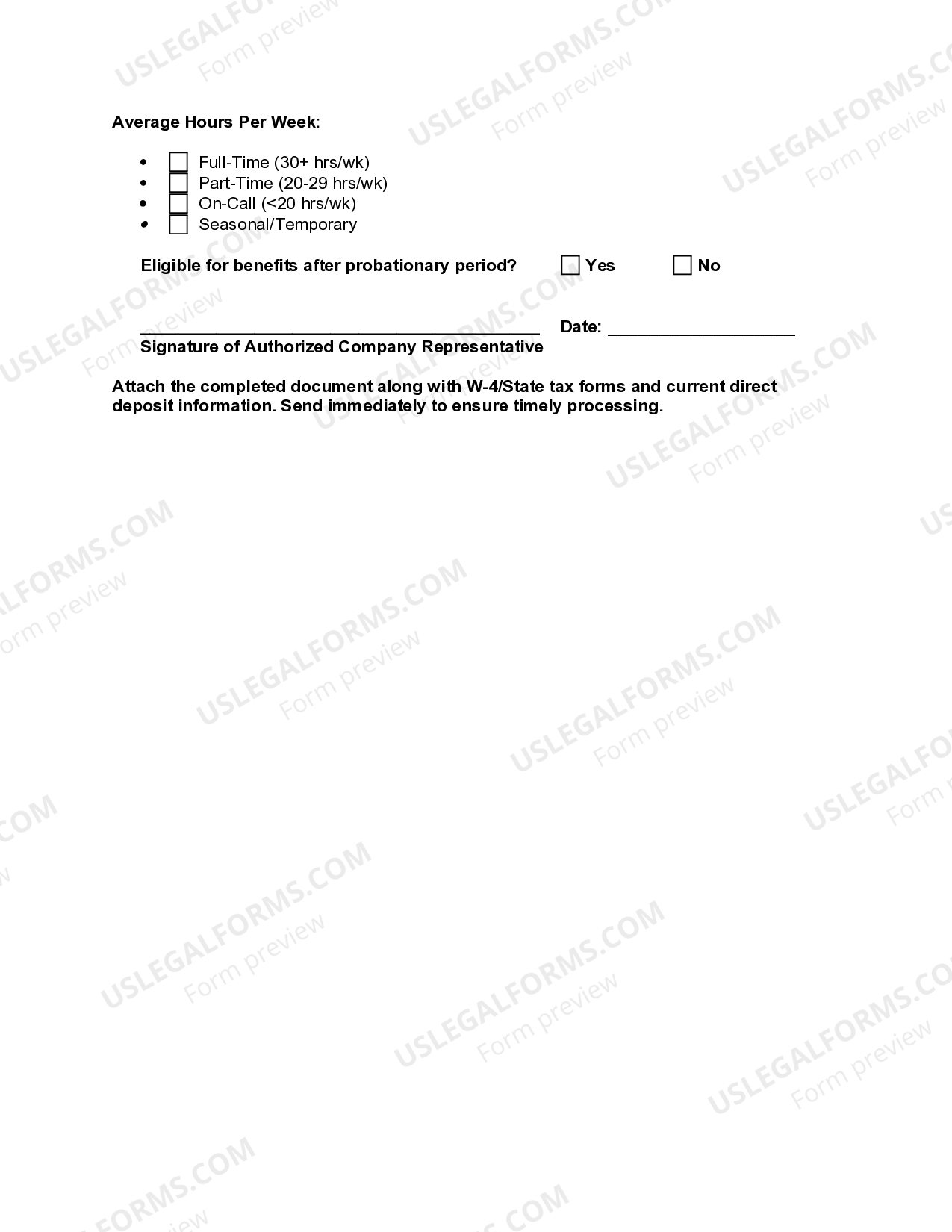 Montana Re-Hire Employee Information Form | US Legal Forms