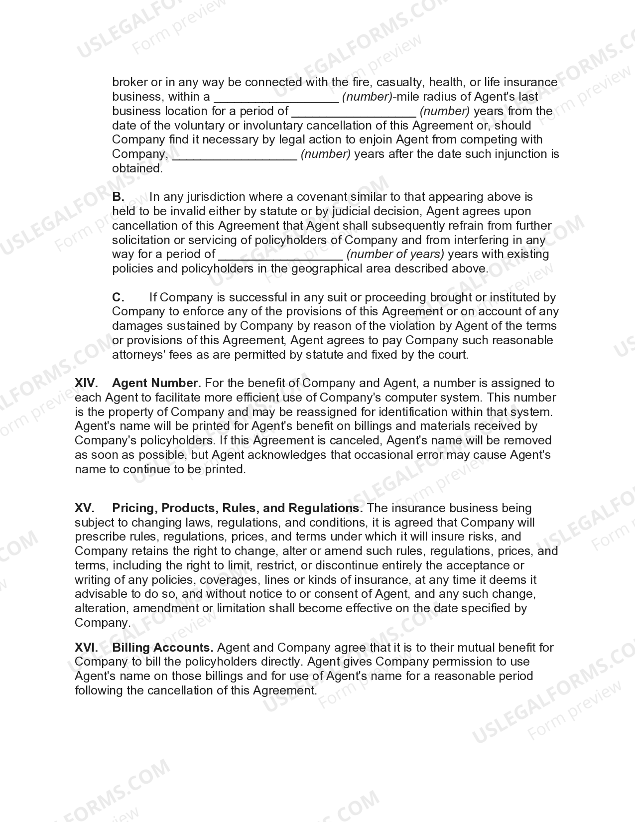 Mississippi Insurance General Agency Agreement with Exclusive ...