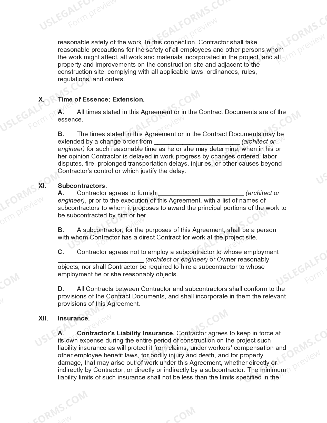 Basic Contract for Construction of a Building | US Legal Forms