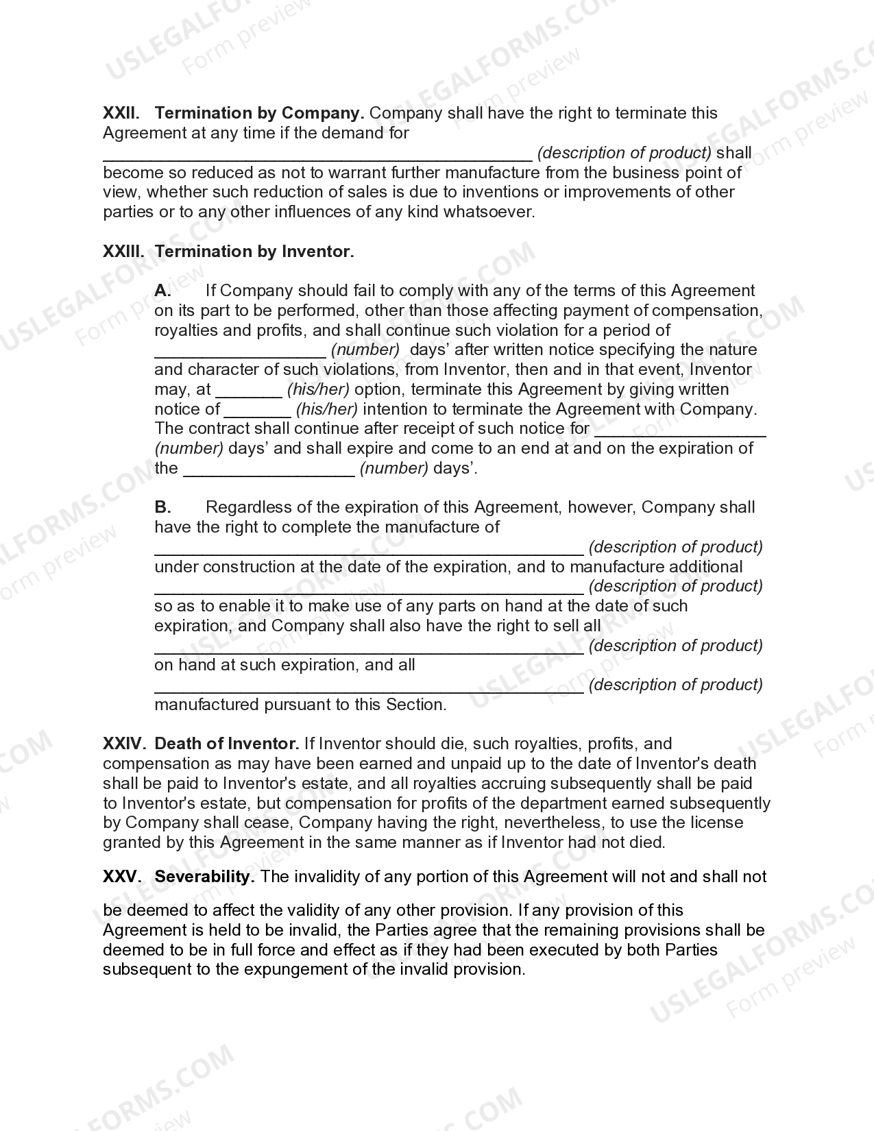 South Carolina Employment Agreement with Inventor - Grant of Exclusive ...