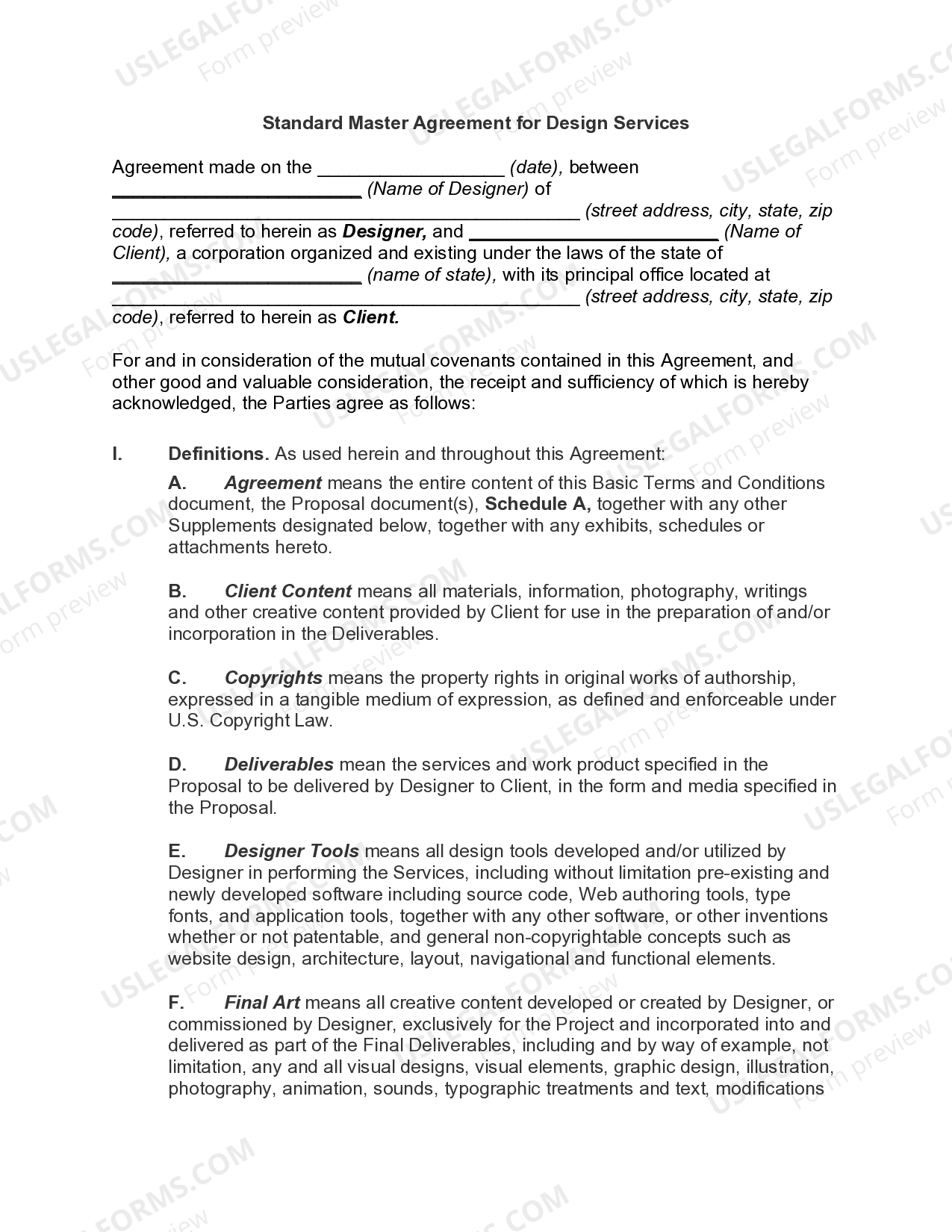 Missouri Standard Master Agreement for Design Services - Standard ...