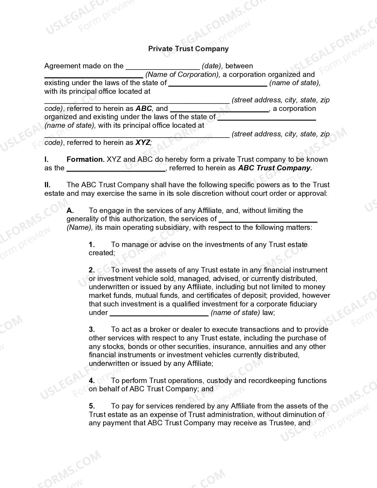 Colorado Private Trust Company | US Legal Forms