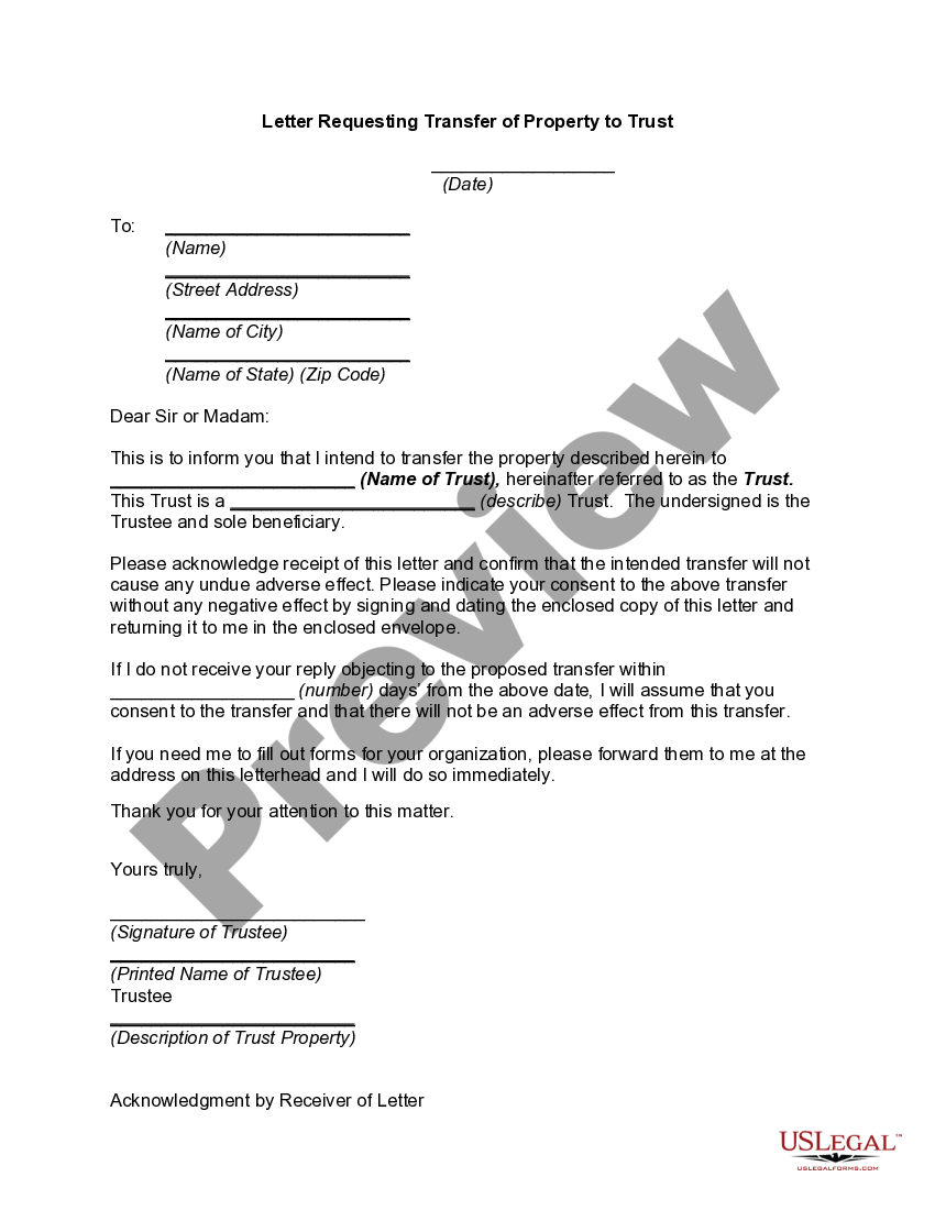 Maryland Letter Requesting Transfer Of Property To Trust Transfer Of Property Letter US maryland-letter-requesting-transfer-of-property-to-trust-transfer-of-property-letter-us