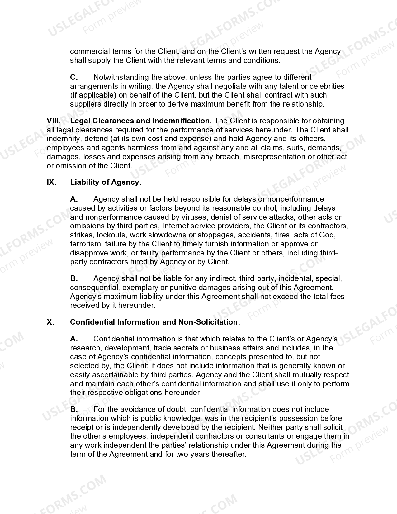 Master Services Agreement | US Legal Forms