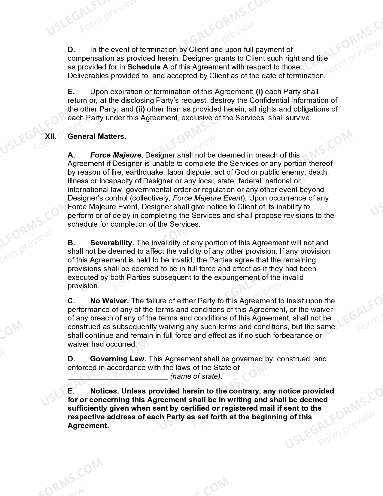 Alabama Standard Form of Agreement for Design Services | US Legal Forms