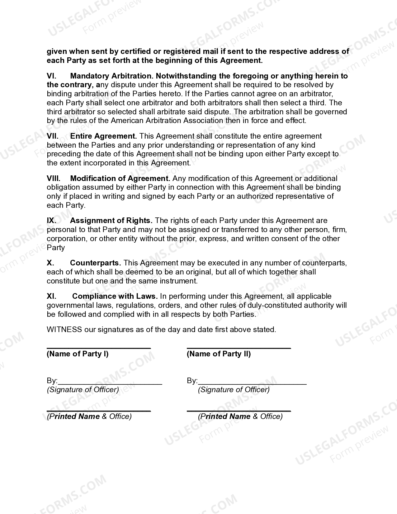Mississippi Substituted Agreement | US Legal Forms