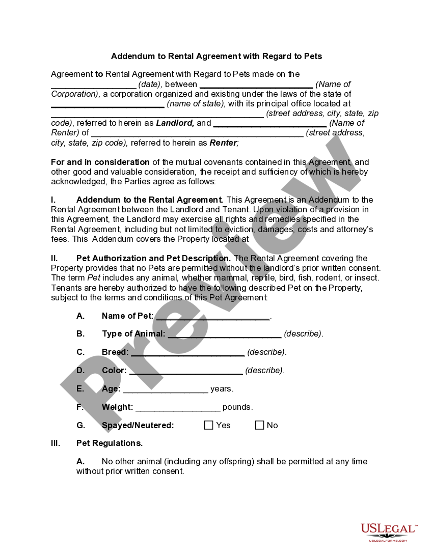 Pennsylvania Addendum To Rental Agreement With Regard To Pets Pet pennsylvania-addendum-to-rental-agreement-with-regard-to-pets-pet