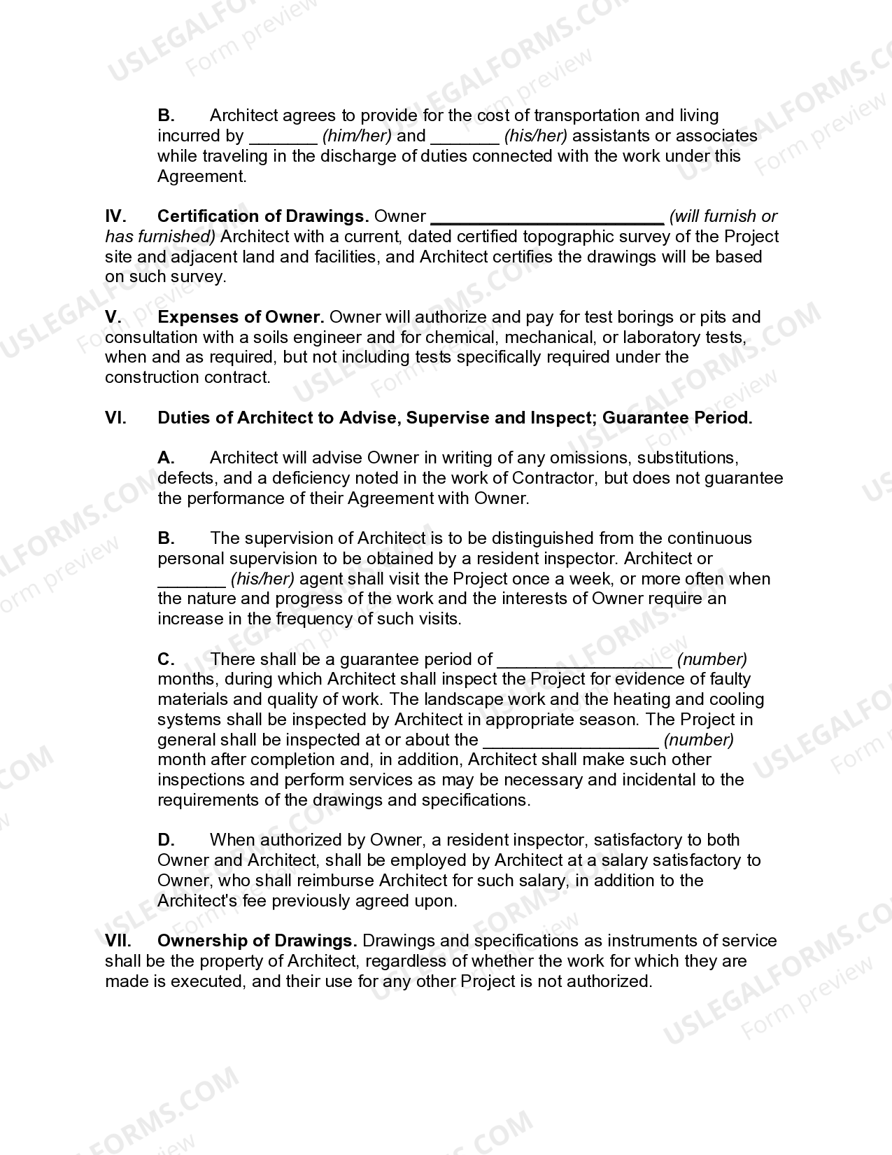 Agreement with Architect to Design a Building for Fixed Fee | US Legal ...