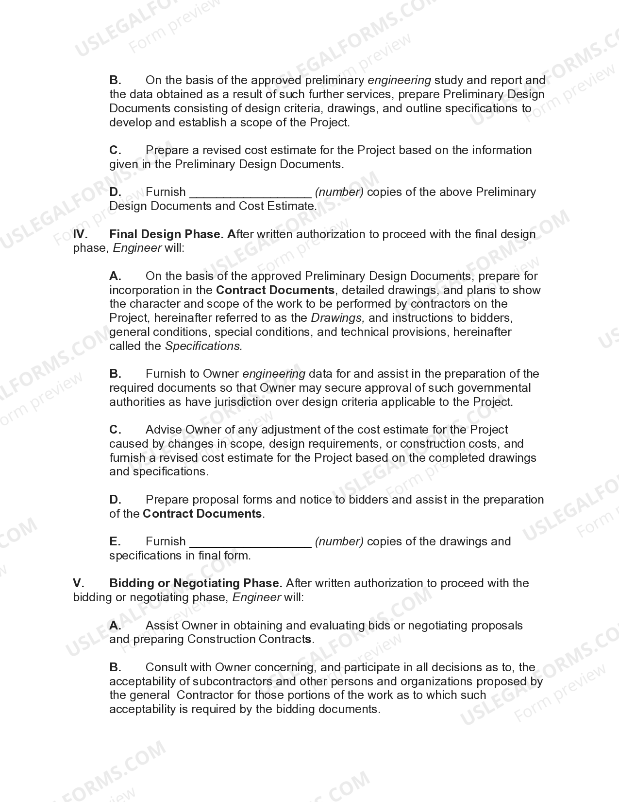 Contract with Engineer to Design a Building for Fixed Fee | US Legal Forms