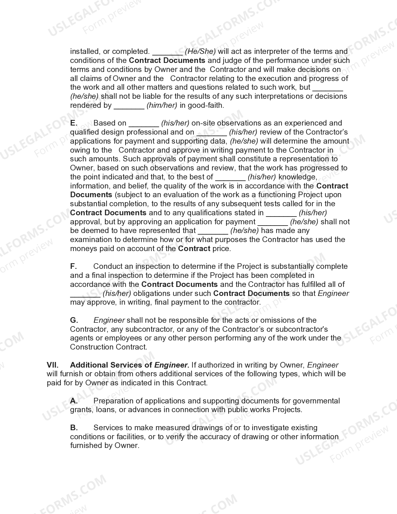 Contract with Engineer to Design a Building for Fixed Fee | US Legal Forms