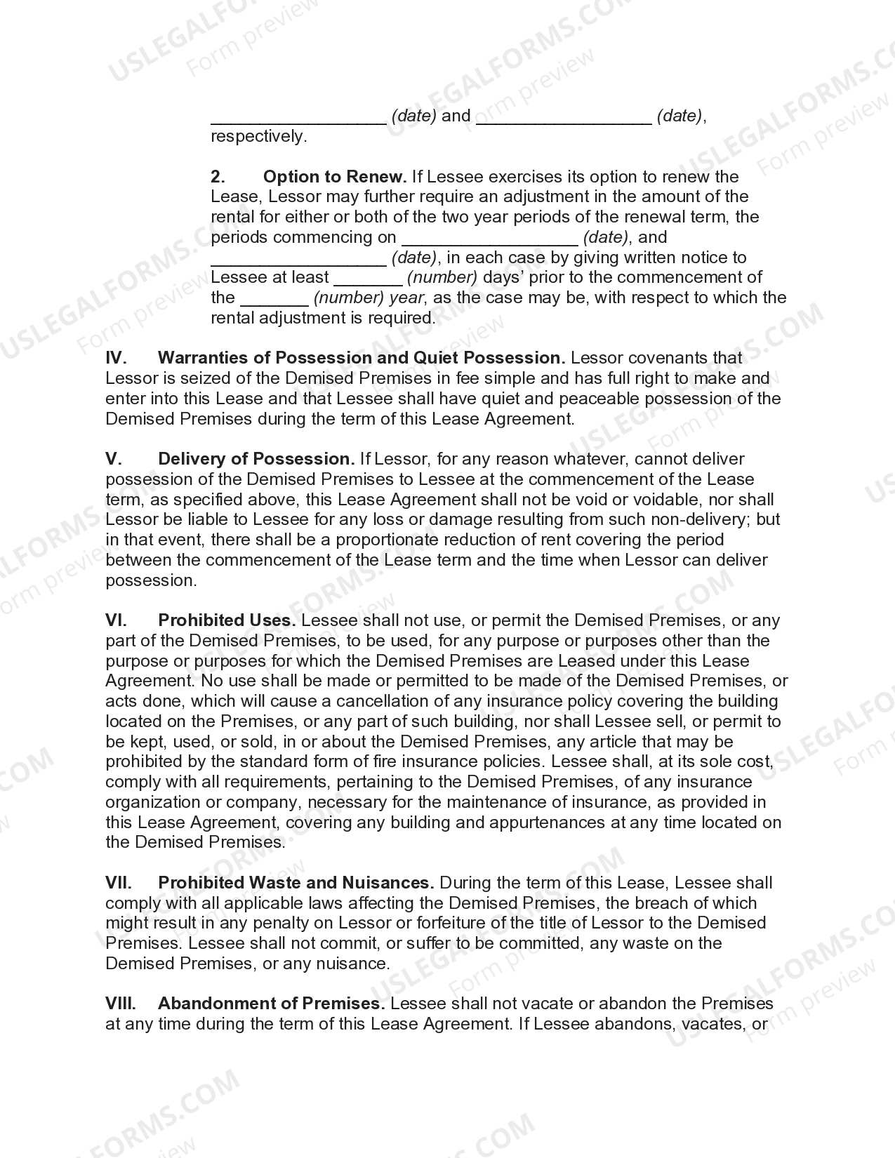 Ground Lease with Lessee to Construct Improvements | US Legal Forms