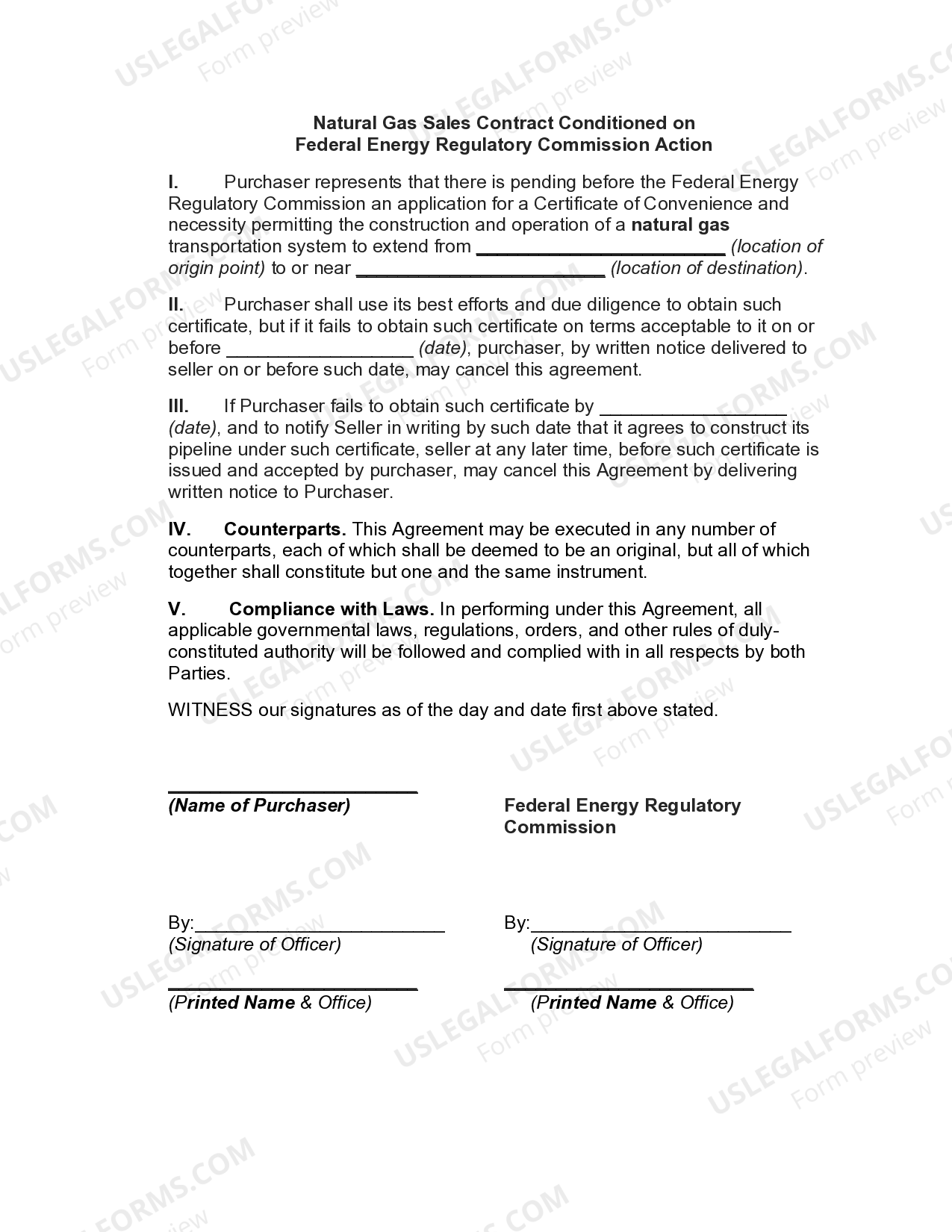 Natural Gas Sales Contract Conditioned on Federal Entergy Regulatory ...
