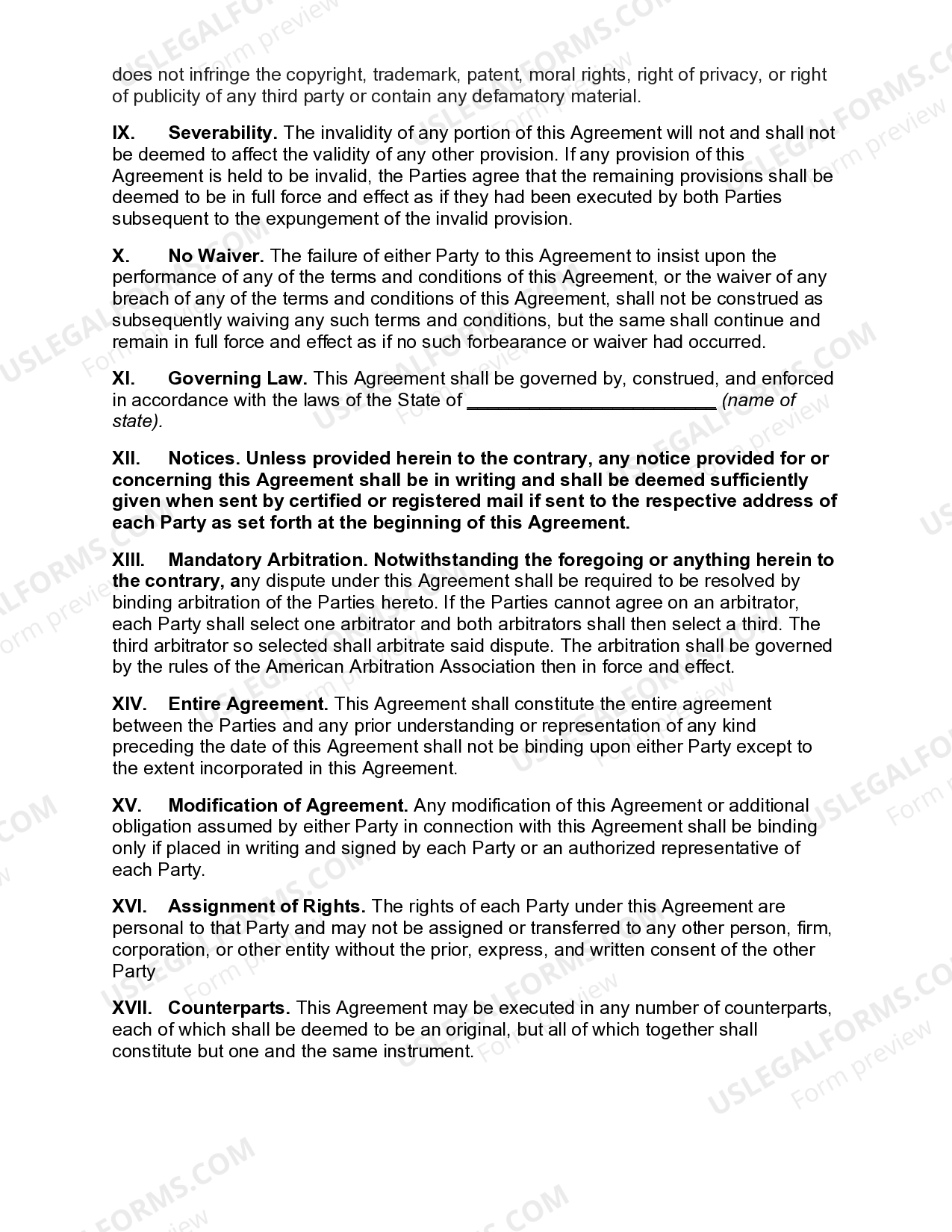 Work Made for Hire Agreement and Assignment with Regard to ...