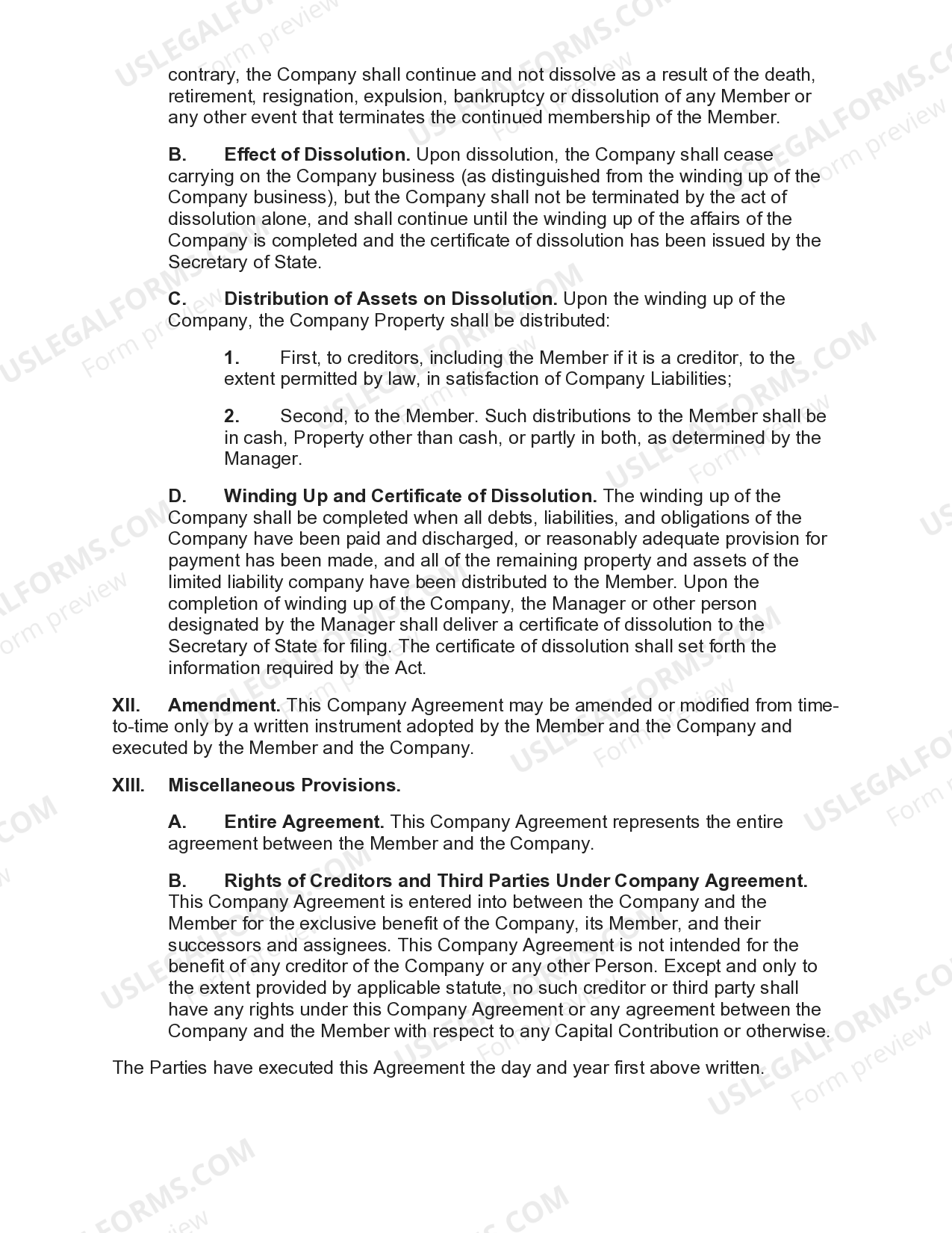 Operating Agreement of a Manager Managed Limited Liability Company with ...