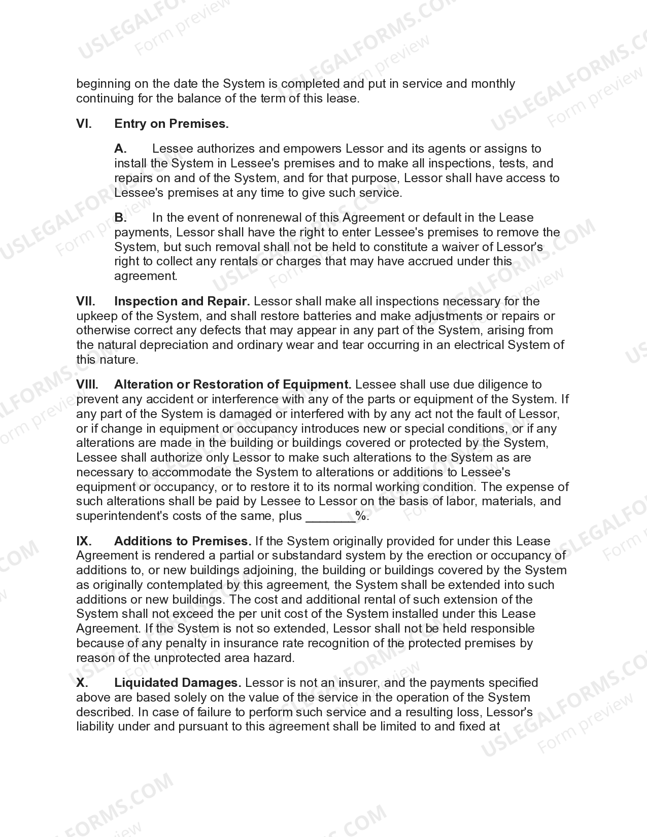 Agreement for Installation, Maintenance, and Operation of Fire ...