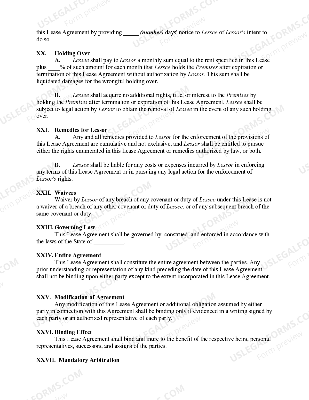 Lease of Retail Store with Additional Rent Based on Percentage of Gross ...