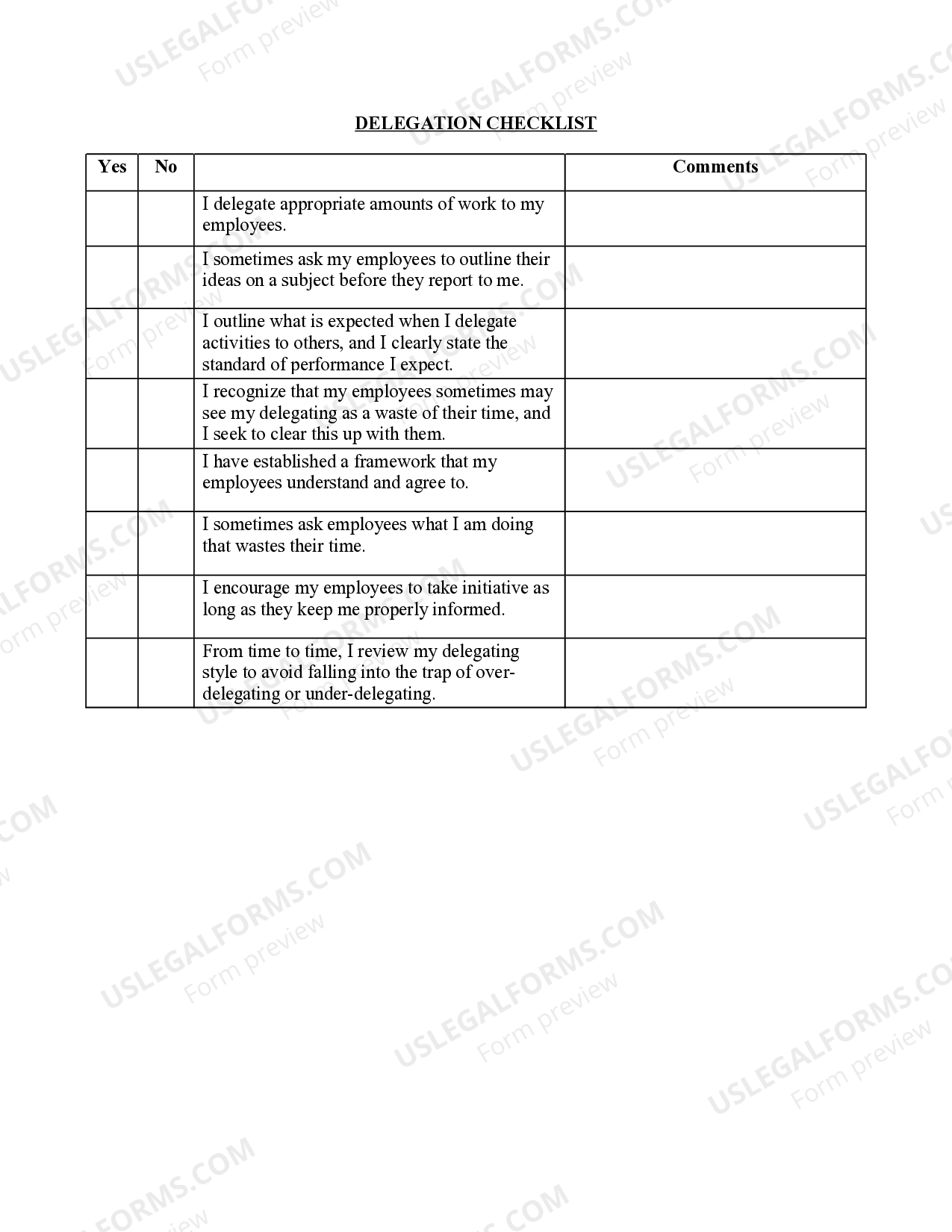 Washington Delegation Checklist | US Legal Forms