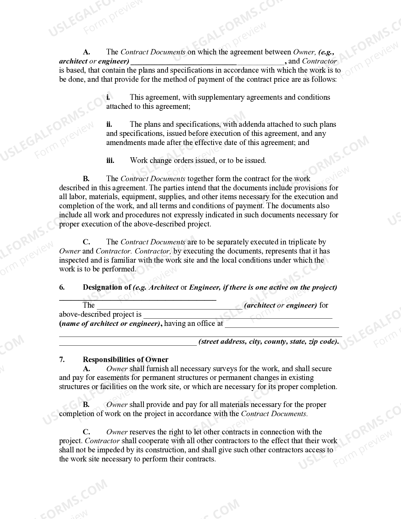 Time and Material Building and Construction Contract (Owner to Supply ...