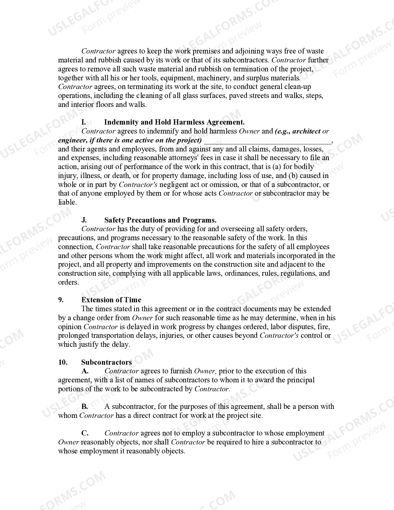 Time and Material Building and Construction Contract (Owner to Supply ...