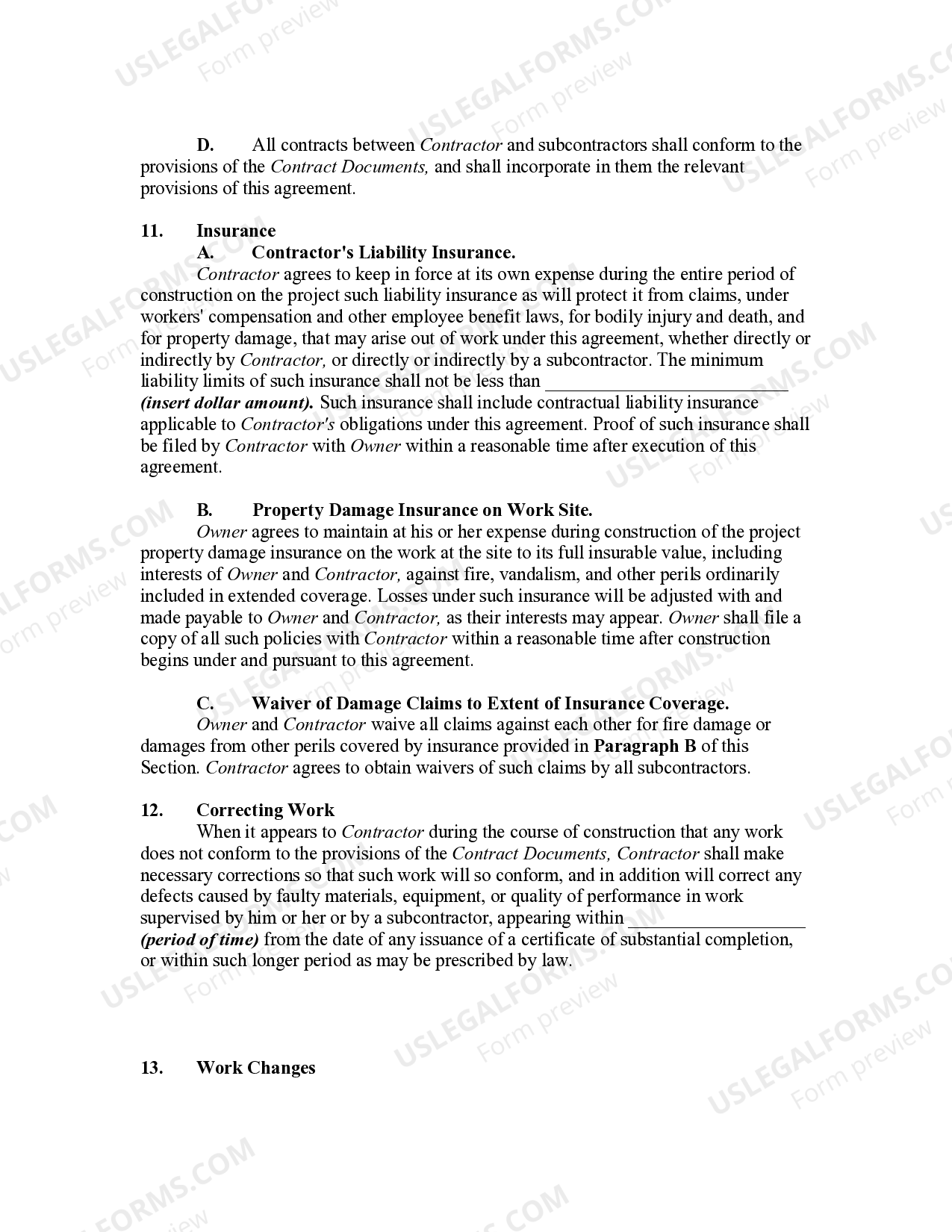 Time and Material Building and Construction Contract (Owner to Supply ...