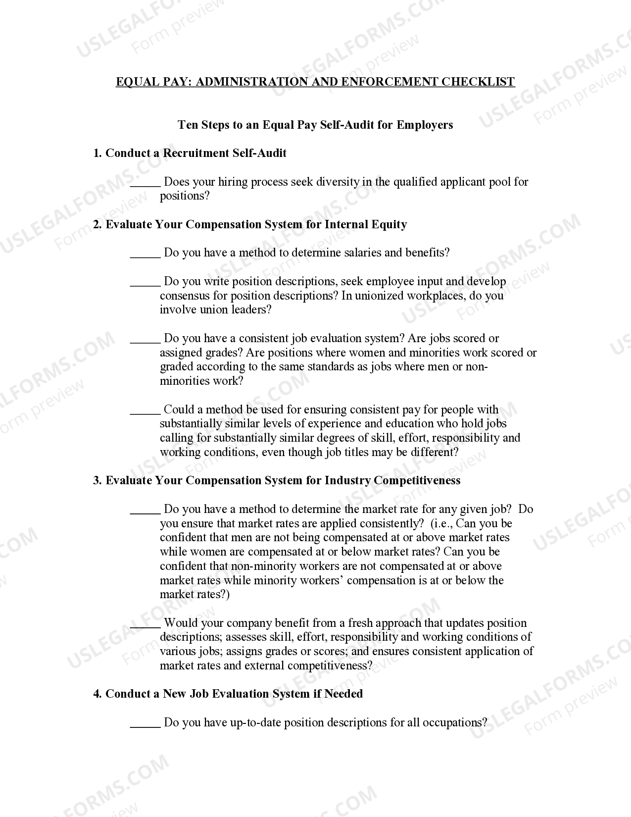Michigan Equal Pay - Administration and Enforcement Checklist - Pay ...