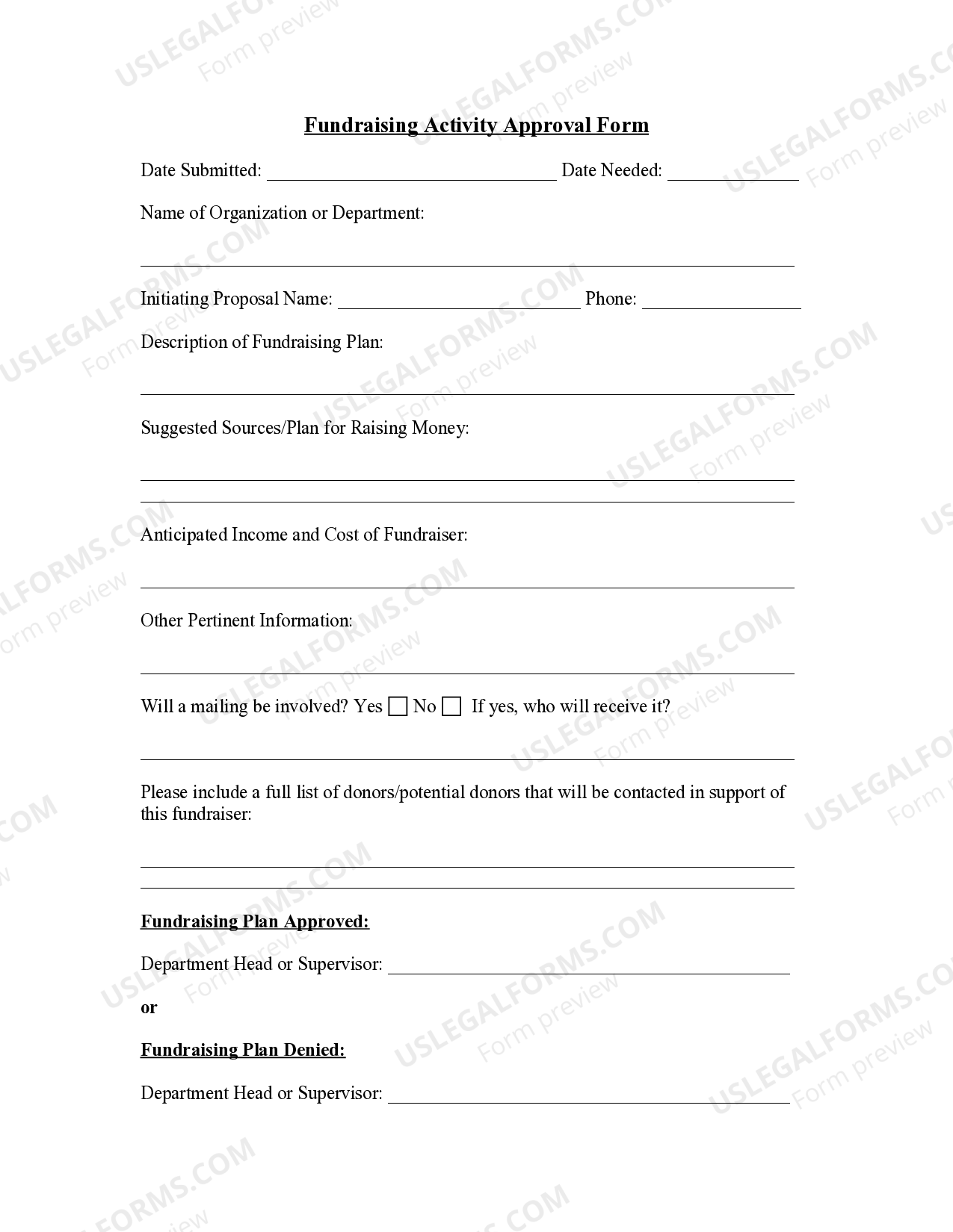 Mississippi Fundraising Activity Approval Form | US Legal Forms