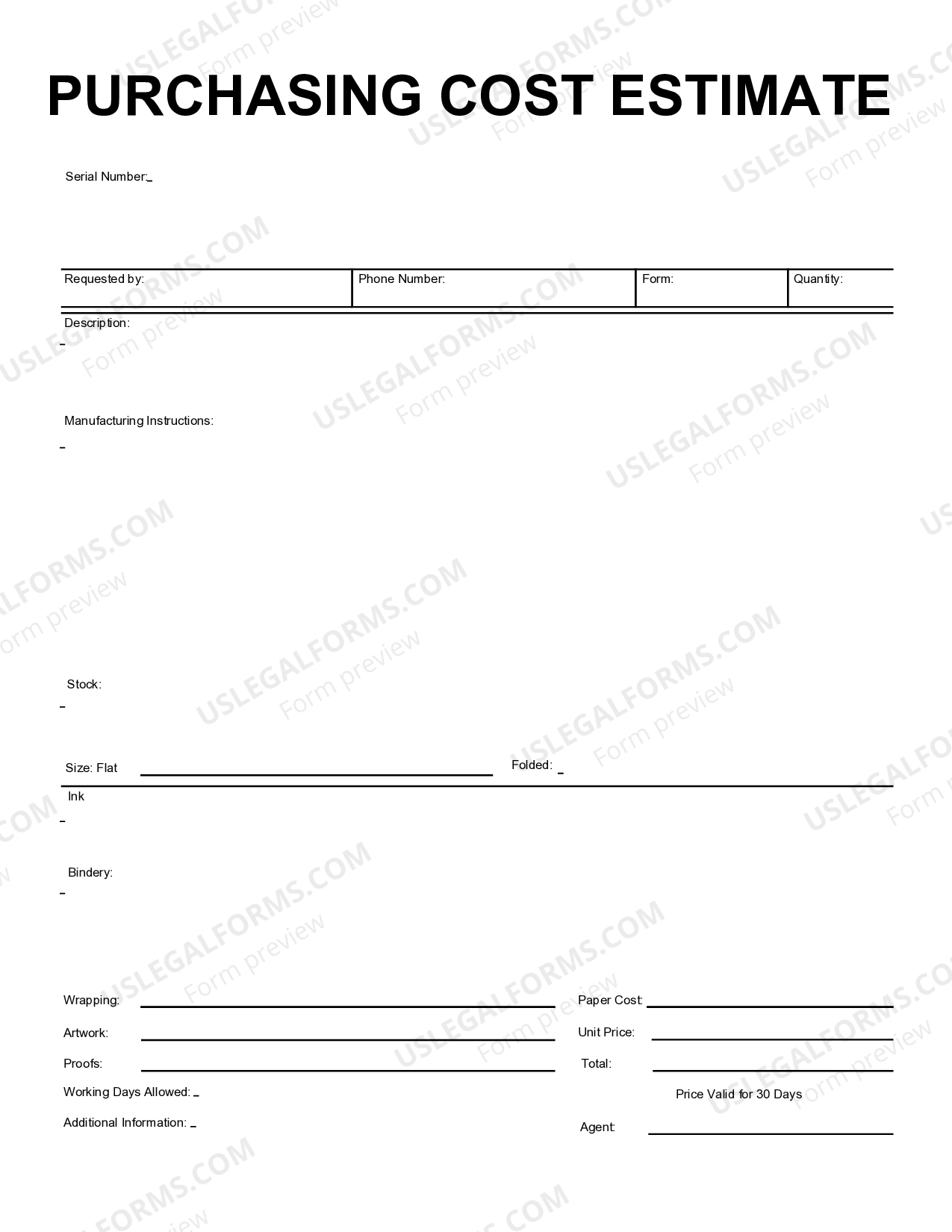 Massachusetts Purchasing Cost Estimate | US Legal Forms