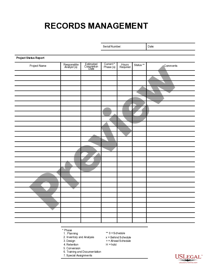 Records Management US Legal Forms