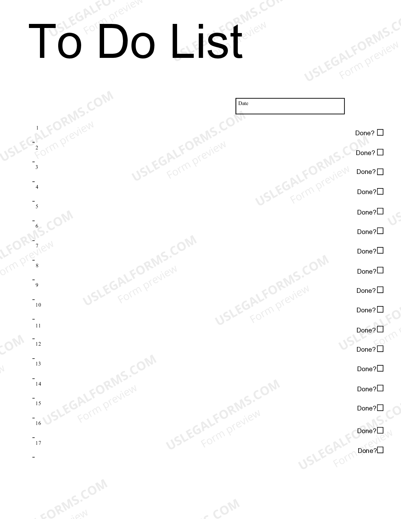 West Virginia To Do List | US Legal Forms