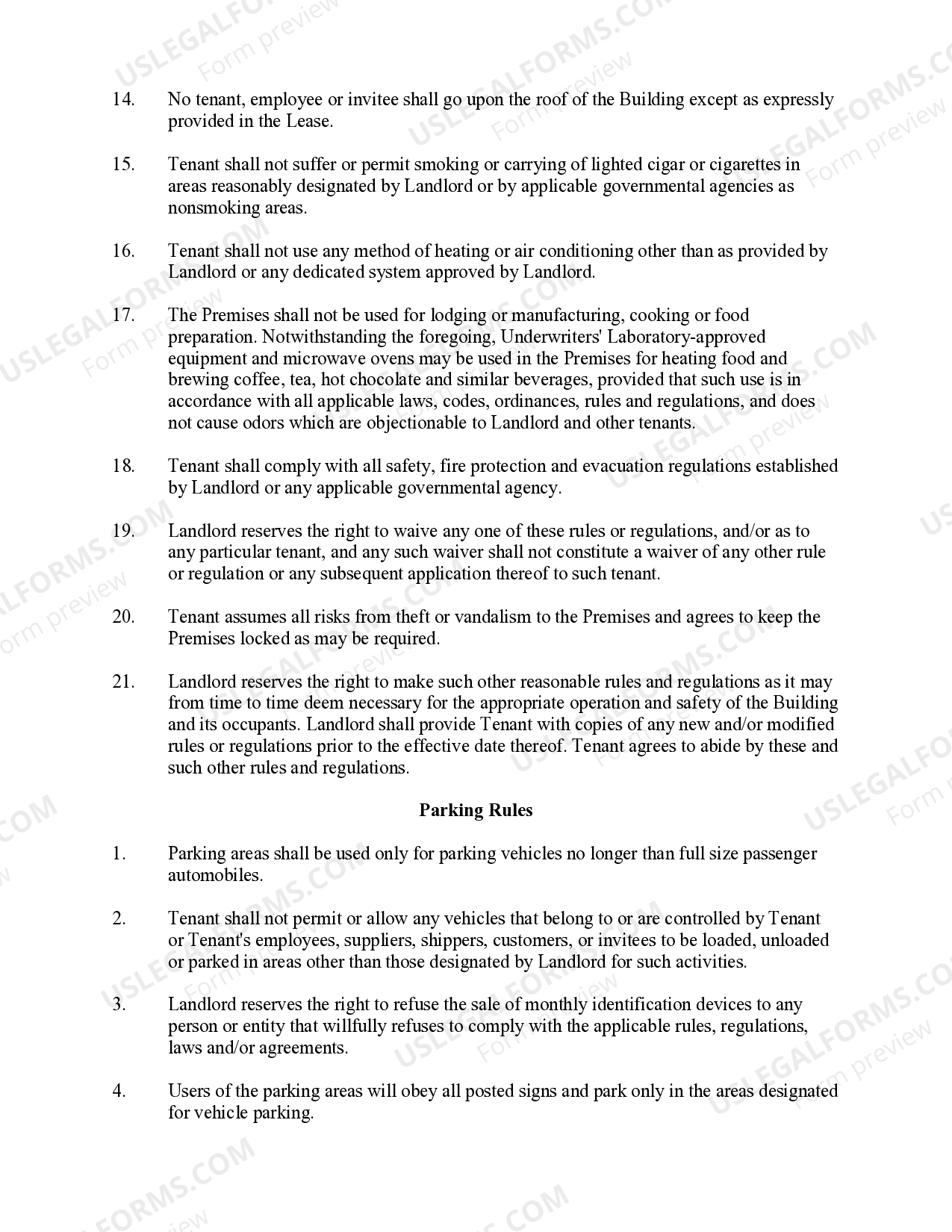 Rider to Lease of Office Building with Rules and Regulations - Lease ...