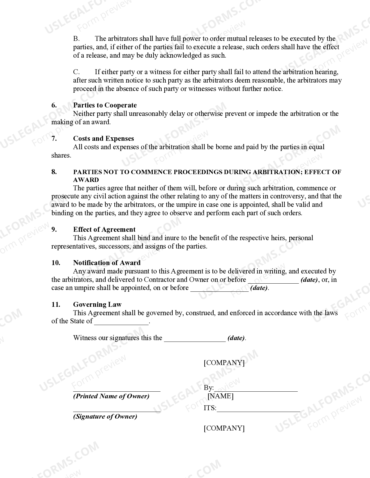 Submission to Arbitration of Dispute between Building Contractor and ...