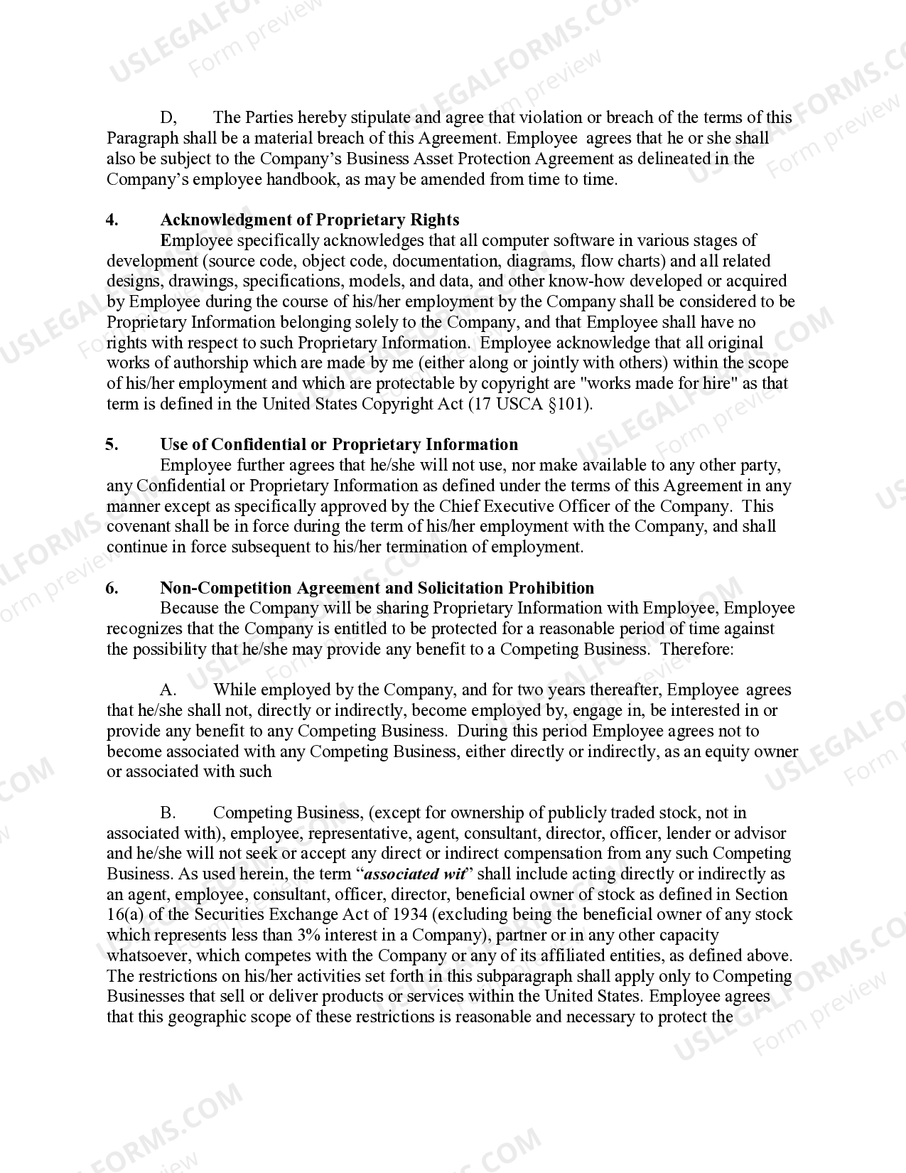 Employee Proprietary Rights Acknowledgment | US Legal Forms