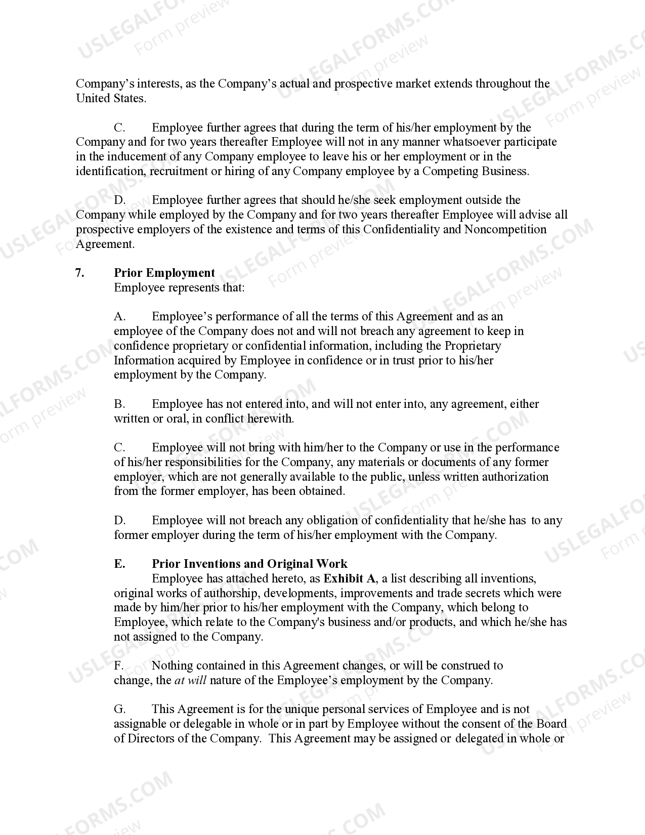 Employee Proprietary Rights Acknowledgment | US Legal Forms