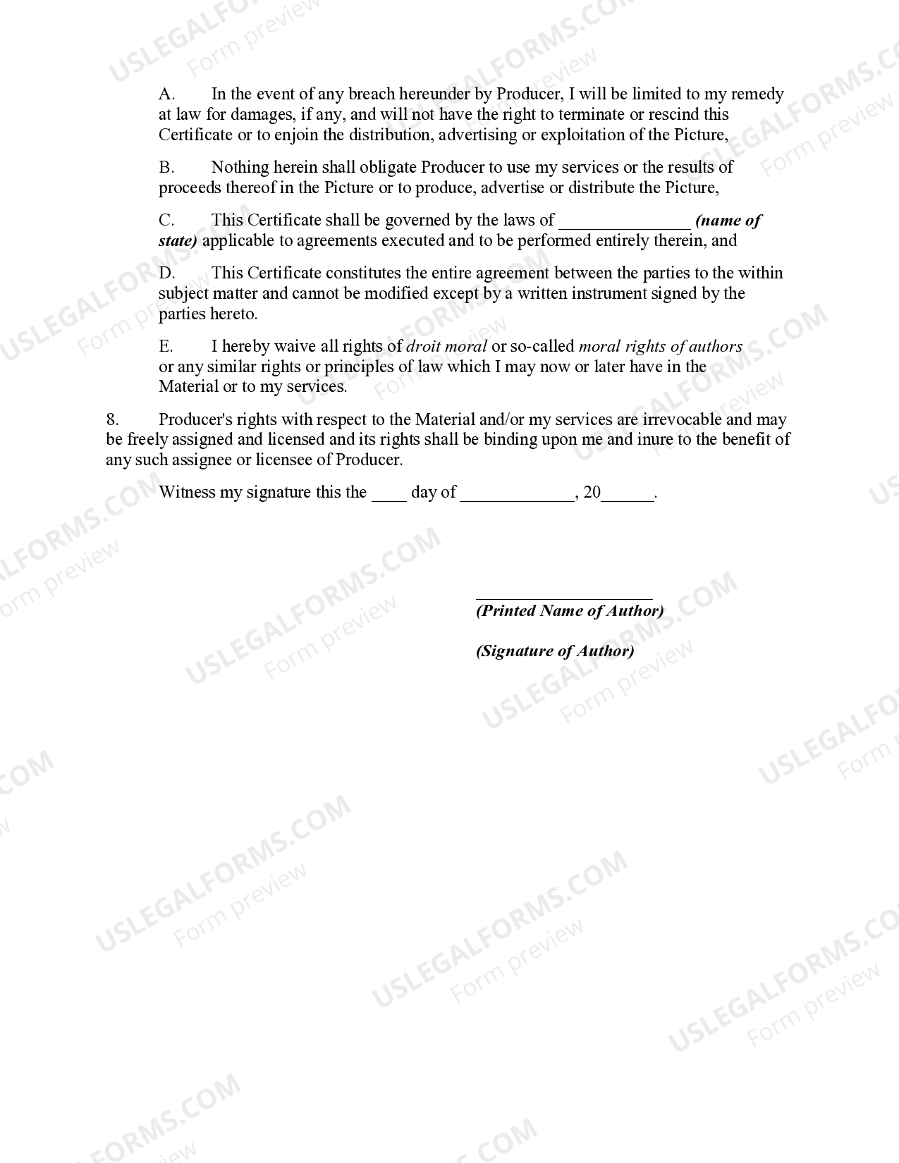 Authorship Change Form