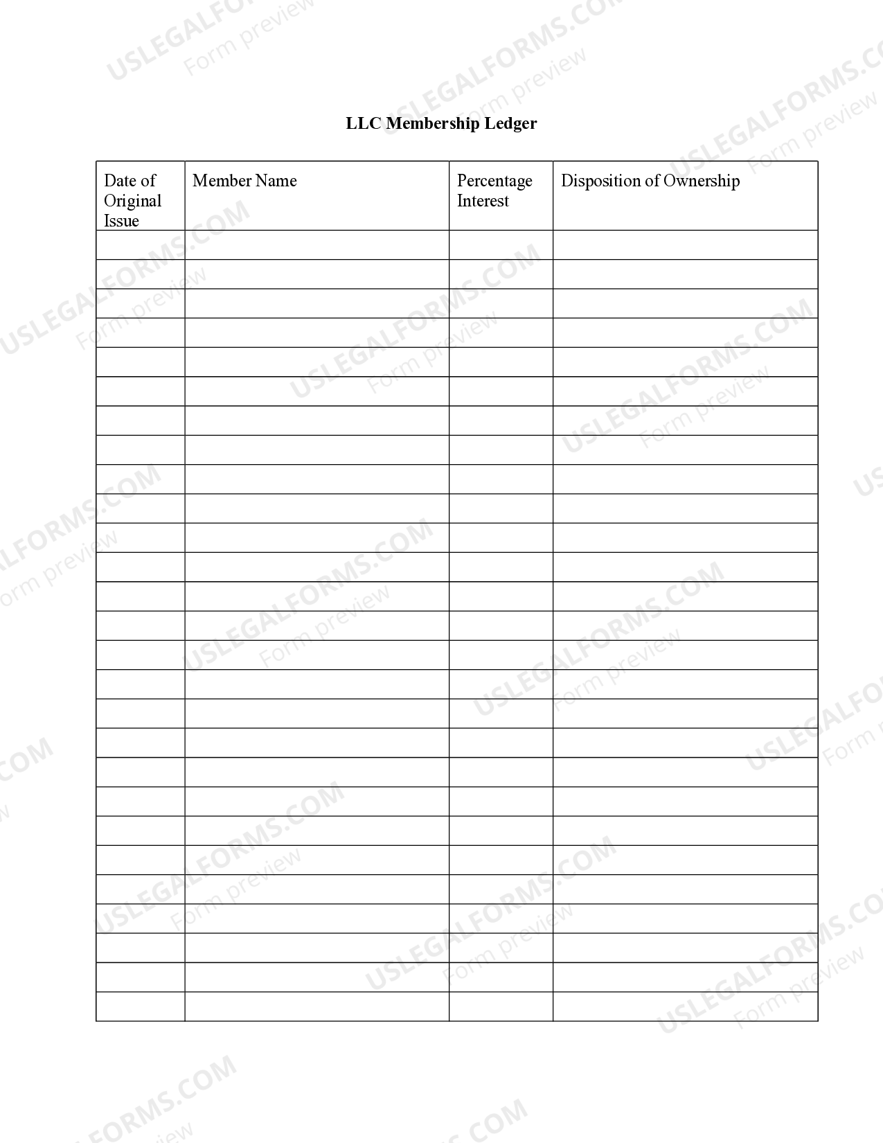 LLC Membership Ledger - Llc Membership Ledger | US Legal Forms