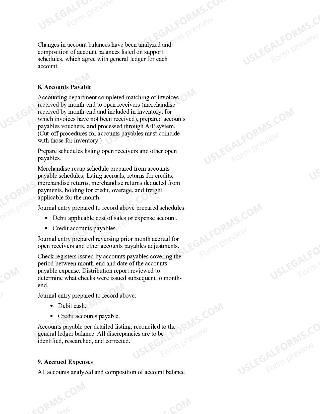Period-End Closing And Analysis | US Legal Forms